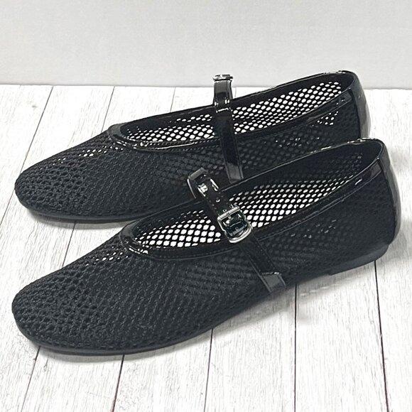Shoes | New Womens Black Mesh Fishnet Mary Jane Ballet Flats | Poshmark